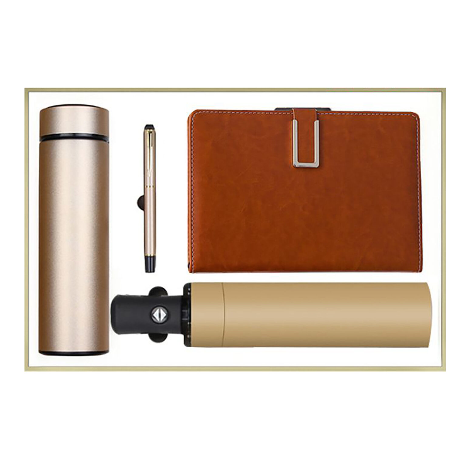 Corporate Premium Gifts Set - Thermos Flask, Umbrella, Notebook with ...